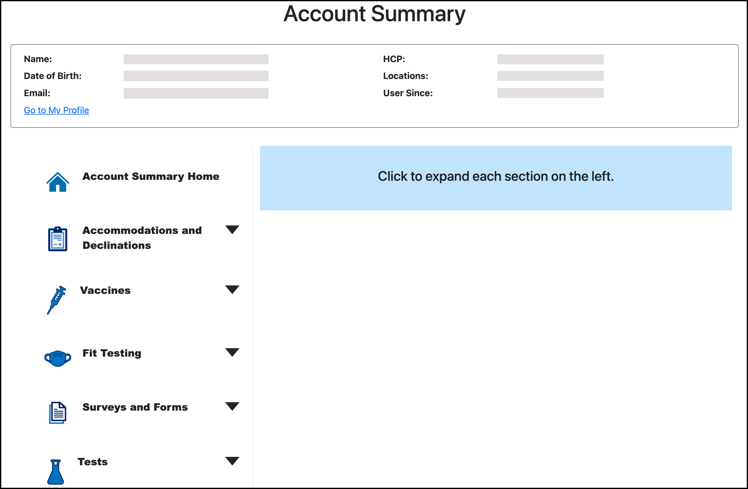 View all user records in Account Summary